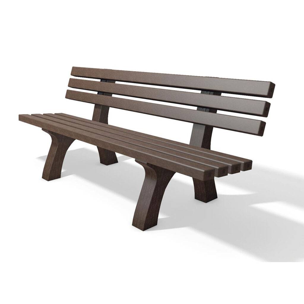 Trafalgar Square 1 Bench with back (brown) - The Plastic Company